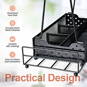 Utensil Caddy for Countertop, BBQ Silverware Caddy Condiment Caddy, Picnic Flatware caddy with Handle and Utensil Cutlery Holder for Grilling, Utensil Cutlery Caddy for Camping, Kitchen(Black)
