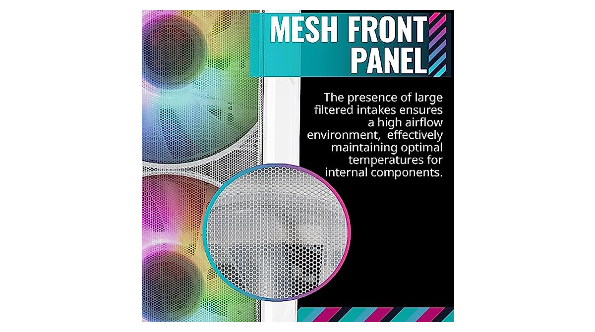 Cooler Master HAF 500 White High Airflow ATX Mid-Tower, Mesh Front ...