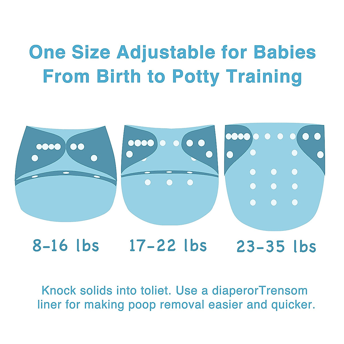 Newborn Cloth Diaper Reusable Adjustable Washable One Size Baby Swim Diapers Baby Girls and Boys Pocket Cloth Diapers Covers Includes 4 Packs Diapers + 4 Incerts +One Wet Bag