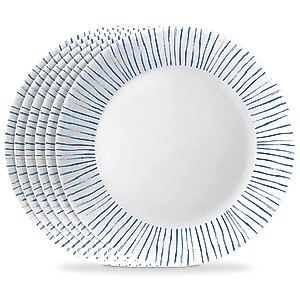 Corelle 18-Piece Dinnerware Set (Service for 6) + Corelle 6-Piece 10.25" Dinner Plates, Vitrelle Triple Layer Glass, Lightweight Round Plates