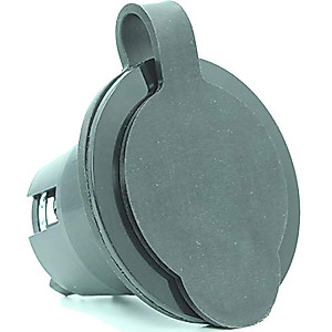 Journeyman-Pro 5378 20 Amp 120-125 Volt, NEMA 5-20P Flanged Inlet, 2500 Watt Black RV/Marine Commercial Grade, Straight Blade Plug Charger Receptacle (w/Back & Front Cover)