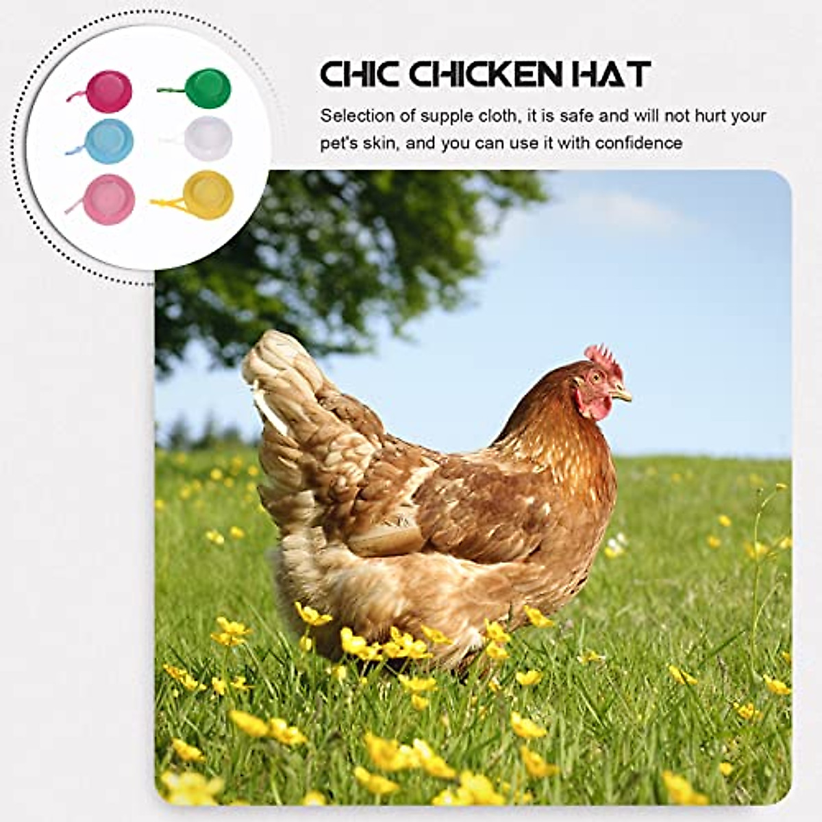 PATKAW Chicken Hats 6pcs Chicken Hats Hamster Hat with Adjustable Elastic Chin Strap Novel for Hens Rooster Lizard Guinea Pig Rat Duck Parrot Poultry Bird Parakeets Chick Tiny Pet Chicken Helmet