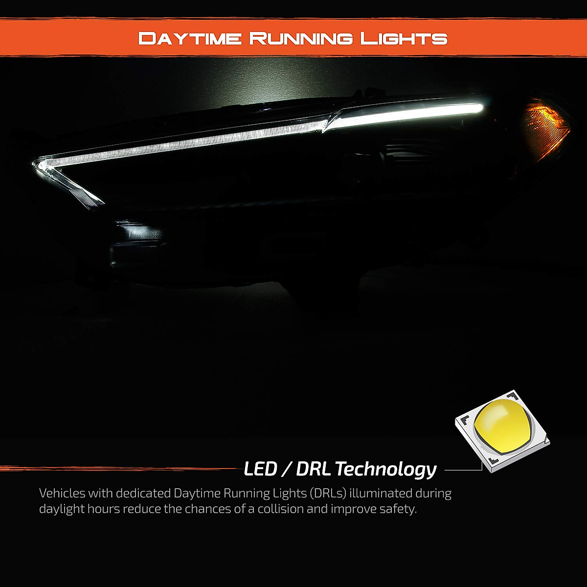 AKKON - For 2013-2016 Ford Fusion LED DRL Chrome Bezel Dual Projector Headlight Switchback Signal Lamp Assembly Left + Right