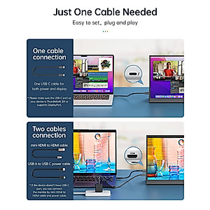 ForHelp 2k Portable Monitor 16inch 2560X1600 USB C Laptop Monitor HDMI Computer Display HDR IPS Gaming Screen w/Smart Cover & Dual Speakers, Travel Monitor for PC Mac Phone Xbox PS5 Switch Laptop