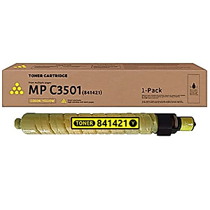 JUHASG Compatible 841421 Toner Cartridge Replacement for Ricoh Aficio MP C3501 C3001 C3300 C3330 C3333 Savin C9135 C9130 Lanier LD630C LD635C LD533C Printe MP C3501 Toner Cartridge(1 Pack, Yellow)