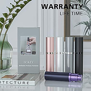 Refillable Perfume Bottle Atomizer for Travel,Portable Easy Refillable Perfume Spray Pump Empty Bottle for men and women with 5ml Mini Pocket Size (Black)