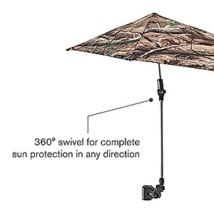 Sport-Brella Versa-Brella SPF 50+ Adjustable Umbrella with Universal Clamp, Regular, Camo