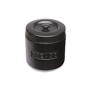 Fox Run Bacon Grease Container, 5 x 5.5 inches, Black