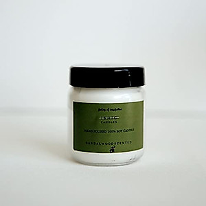 ISHIC Candles 100% Natural Soy Wax Sandalwood Scented Hand Poured Decorative Jar Candle, with Cotton Wick, 72 Hours of Burn Time