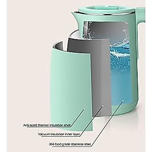 SURURA Electric Kettle, Double Wall 304 Stainless Steel 2.3L Hot Water Boiler, 1500W Tea Kettle with Auto Shut-Off & Boil Dry Protection, BPA-Free, LED Indicator (Color : Orange)