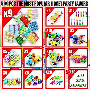 539 PCS Party Favors for Kids 3-5 4-8-12, Fidget Toys Pack, Birthday Gift Toys, Stocking Stuffers, Valentine's Day Party Toys Assortment, Easter toys, Treasure Box Birthday Party, Goodie Bag Stuffers for Kids, Carnival Prizes, Pinata Fille Stuffers Toys f