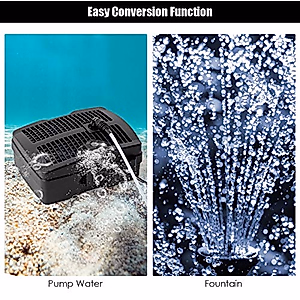 Goplus 4 in 1 Submersible Pond Filter Pump, 660 GPH Fountain Pump w/ 9-Watt Sterilizer, UV Light & 3 Nozzles, All-in-One Water Pond Cleaning System Outdoor for Aquariums Fish Tank (Black)