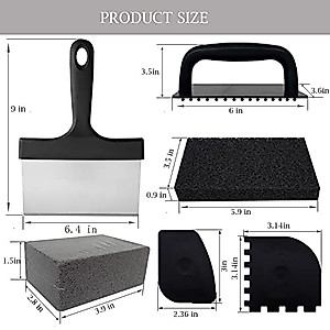 18 PCS Griddle Cleaning Kit for Blackstone, Flat Top Grill Cleaning Kit,Griddle Accessories with 1 Grill Scrapers, 1 Cleaning Handle, 10 Griddle Brush, 4 Grill Stone, 2 Pan Scrapers