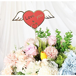 40Pcs Metal Wire Floral Place Card Holder,Picture Holders, Photo Clip Holder,Flower Card Holder Stick for Wedding Party Birthday Cake Topper Shower Party Flower