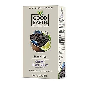 Good Earth Sensorial Blend All Natural Crème Earl Grey Black Tea, 15 Count (Pack of 5)