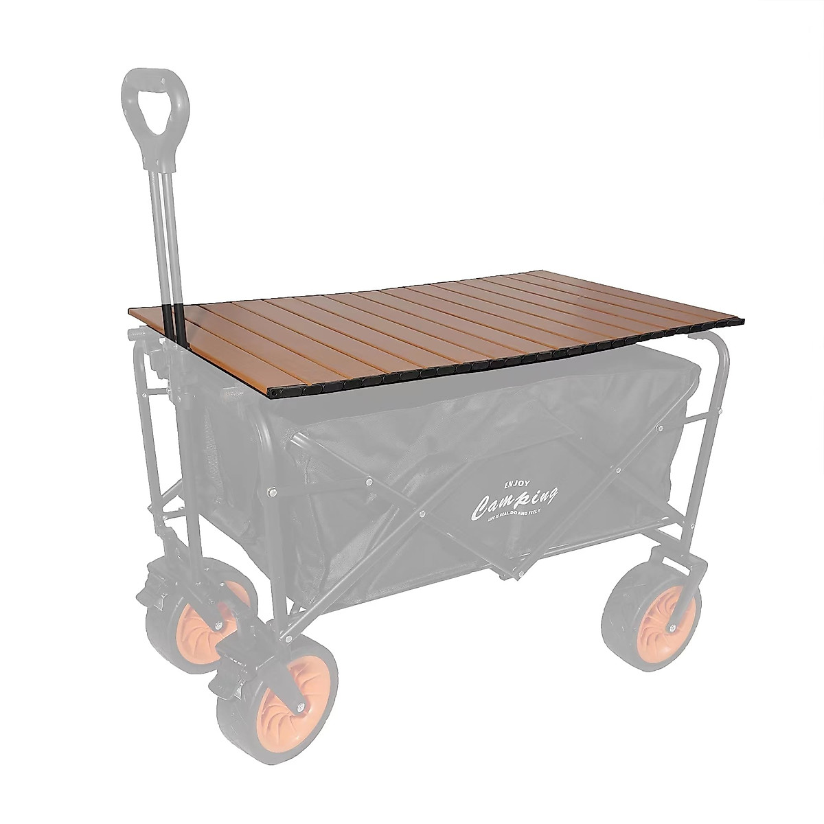 Issimober Aluminum Alloy Steel Collapsible Board Desktop for Garden Cart Foldable Wagon，Heavy Duty Metal Outdoor Camping 34.64x20.87'' Yellow