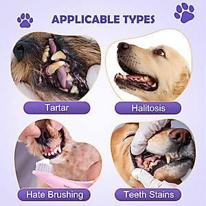 OUYOFI Teeth Cleaning Finger Wipes for Dogs & Cats, Reduces Tartar & Freshens Breath Finger Wipes，Natural Mild Ingredients,Disposable Pet Teeth Clean Finger Wipes-50PCS