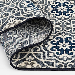 LOOMAKNOTI Tecopa Kidore 8' x 10' Blue Geometric Indoor/Outdoor Area Rug