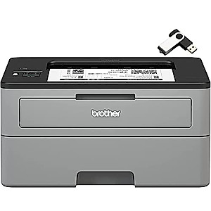 Brother HL-L2350DW Series Compact Wireless Monochrome Laser Printer - Auto 2-Sided Printing - Up to 32 Pages/min -WULIC Printer Cable + 64GB USB Flash Drive.