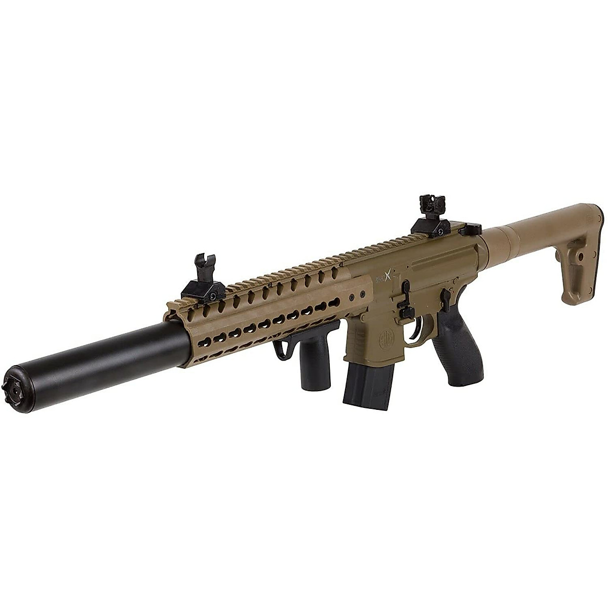 Sіg Sauer MCX .177 Cal CO2 FDE Air Rifle with Wearable4U CO2 90 Gram (2 Pack) and 500x Pellets Bundle