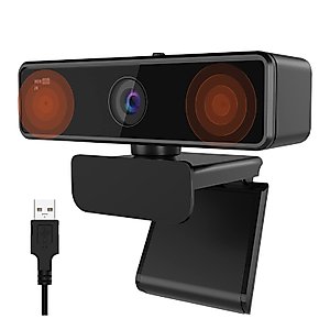 NUROUM 2K Webcam with Microphone, 1080P/60fps, 1440P/30fps, Dual Microphone with Privacy Cover, Wide-Angle USB FHD Web Computer Camera, Plug and Play, for Zoom/Skype/Teams/Webex