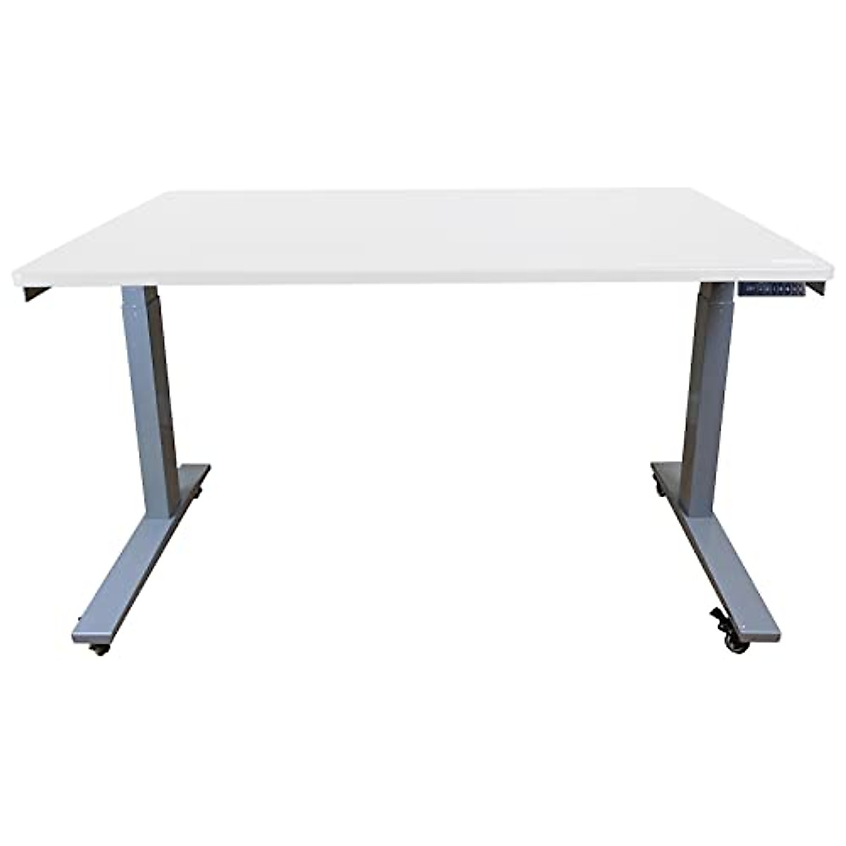 Rise UP Dual Motor Electric Adjustable Height Standing Desk Ergonomic sit Stand up Home Office Desk Modern Standup Computer Workstation (Gray Frame | 26.1-51.6" Height Range | White 60x30 Desktop)