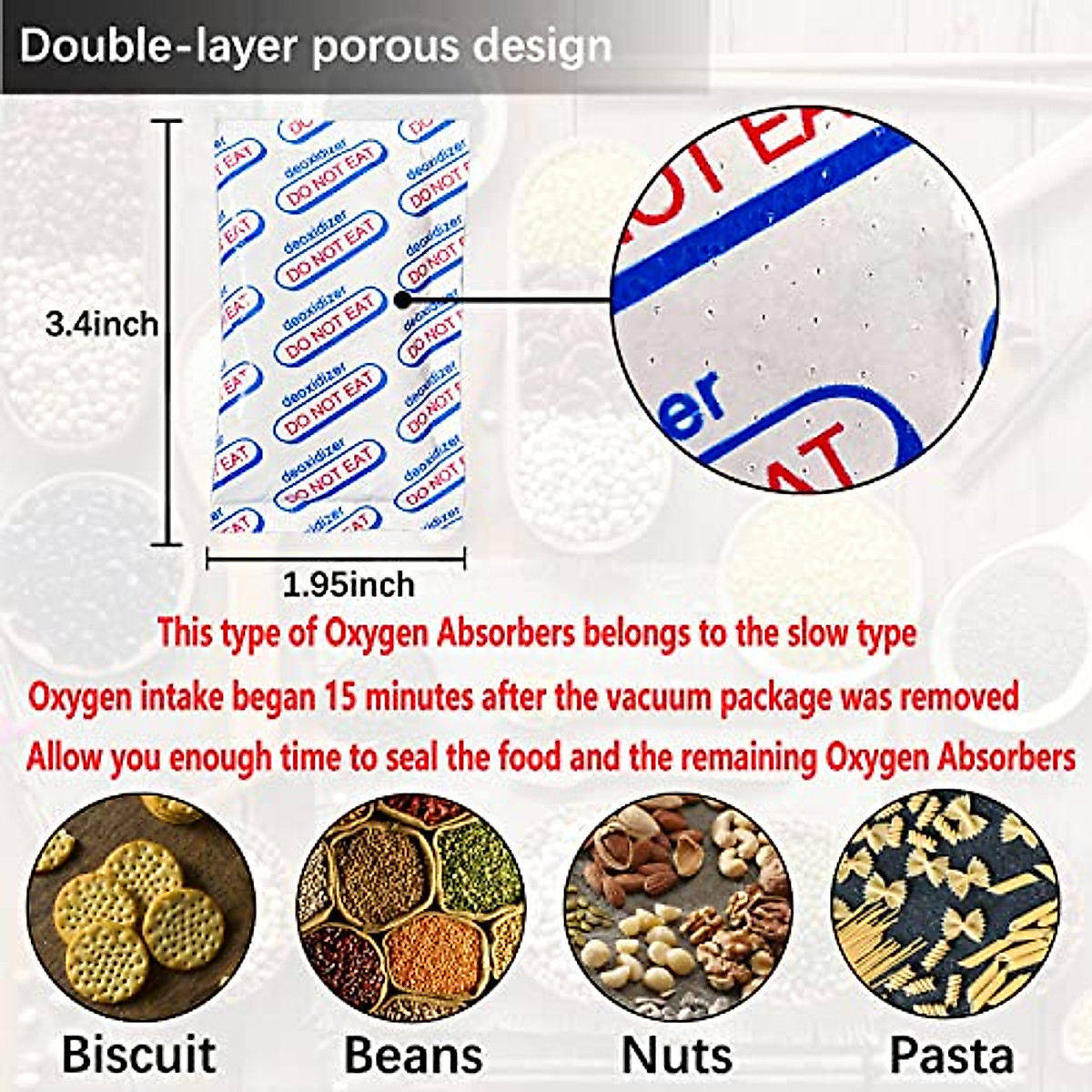 Plateau ELK 2000CC Oxygen Absorbers for Food storage, 20 PCS (20x PCS of 1) O2 Absorbers Food Grade for Mylar Bags, Canning, Preserved, Freeze Dryer, and Dehydrated Foods - Long Term Storage