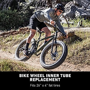 Mongoose Fat Tire Bike Tube, Schrader Valve, 26 x 4 inch , Black