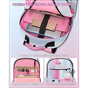 MATEIN Backpack with Lunch Compartment, Durable Insulated Cooler Lunch Bag for Women Nurse Teacher, 17 inch Laptop Backpack for Work Office Meal Prep Large Travel Daypack for Camping Picnic,Tie dye