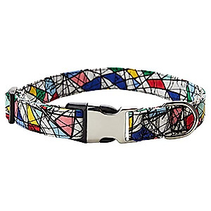 Dog Collar Soft Adjustable Puppy Collar for Small Medium Large Dog Buckle Pattern Metal Cotton Half Ethnic Personalized Pet Collars