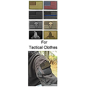 WZT Bundle 8 Pieces American Flag Tactical Morale Military Patch Set
