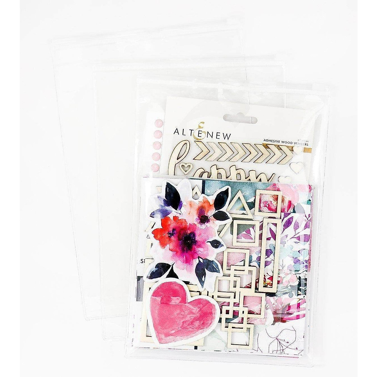 Altenew Medium Plastic Storage Pouches, Luscious, Thick, Zipper Included, Crafter's Organizing Supplies, 25 Count