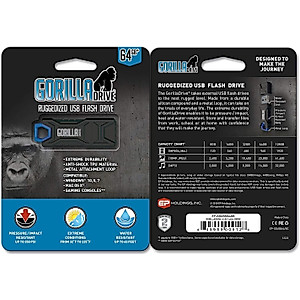 GorillaDrive Ruggedized 64GB USB Flash Drive (Single)