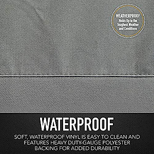 Kenmore Elite PA-20382 65" BBQ Grill Cover, Heavy Duty Weatherproof Fabric for Outdoor Patio Backyard, Fits Grills up to 65" Width, Gray