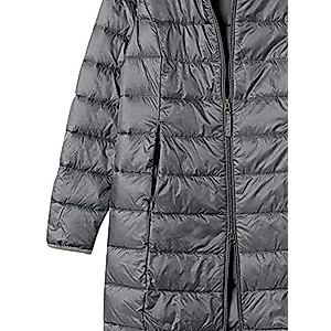 Amazon Essentials Women's Lightweight Water-Resistant Hooded Puffer Coat (Available in Plus Size), Charcoal Heather, X-Large