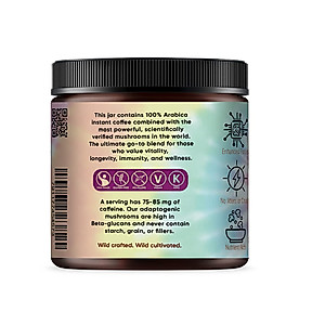 LRLA SUPERFOODS Organic Mushroom Coffee (HIRIE Special Edition) 35 Servings with 7 Superfood Shrooms, 100% Fair Trade Rich Medium Roast Arabica Coffee, USA Made