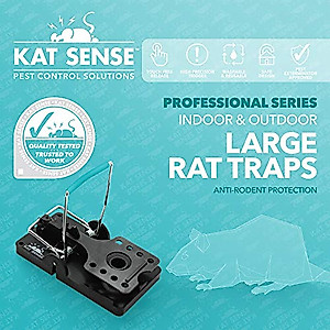 Rat Trap Outdoors, Set of 4, Reusable Indoor Pest Control Solutions for Trapping Large Rats, Chipmunks Squirrels. Instant Humane Kill Rodent Snap Traps That Work, A Better Effective Alternative