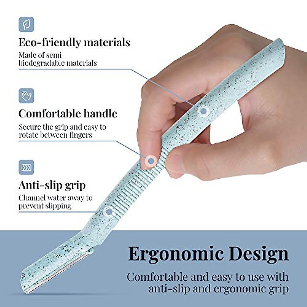 ennva Eyebrow Razor for Women | Dermaplane Facial Razor for Women Face | Hair Trimmer Face Razor for Women Body Use | Multipurpose Facial Hair Removal Disposable Blades Eyebrow Shaper Tool - 6pcs