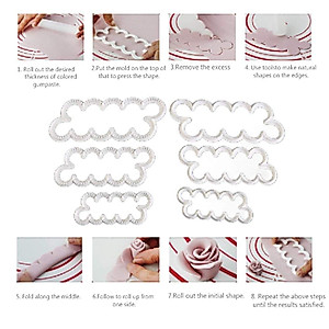 Fondant Icing Tool, 9Pcs Roses Carnations Peony 3D Petal Cake Cutter Flower DIY Baking Accessories
