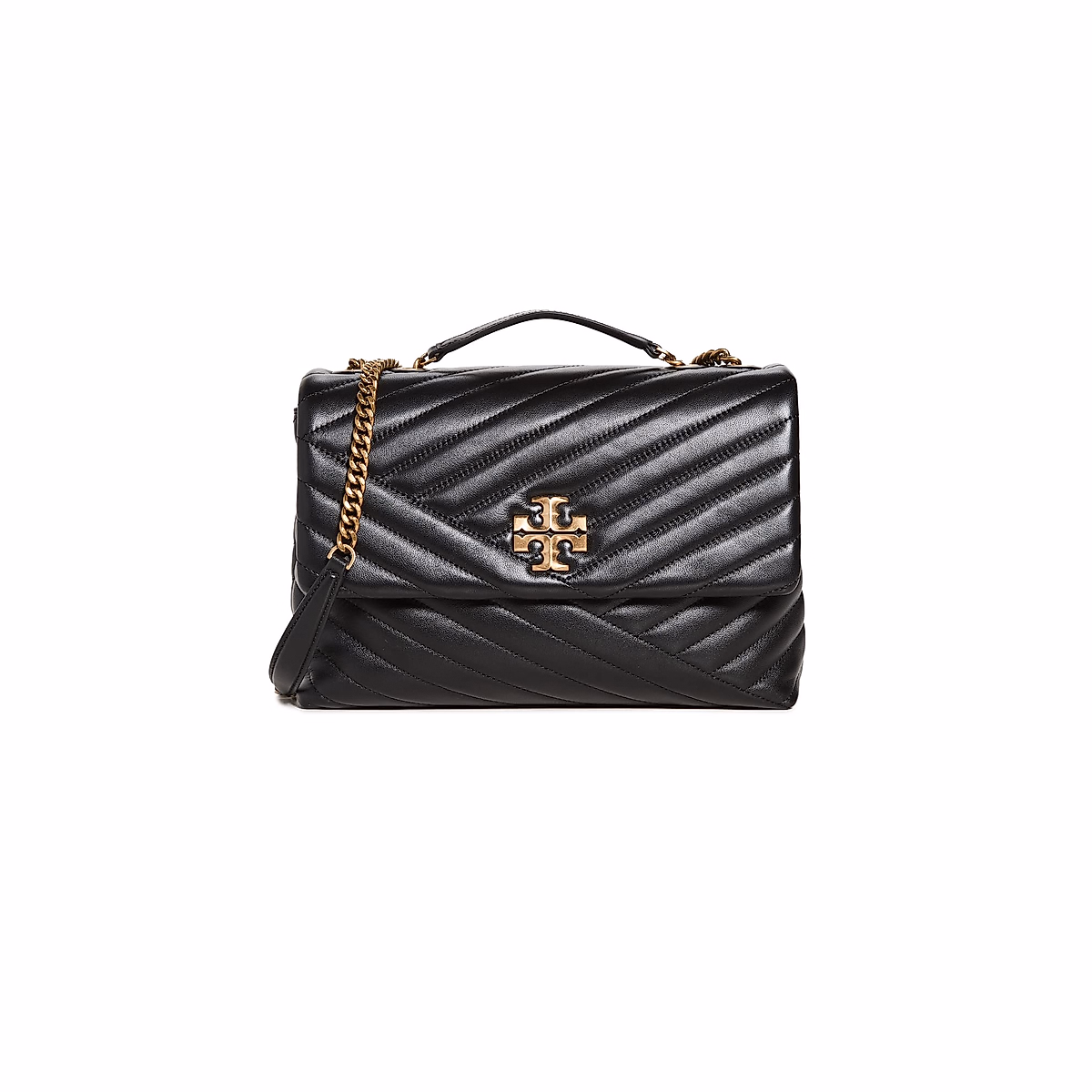 Tory Burch Women's Kira Chevron Convertible Shoulder Bag, Tempranillo, Brown, One Size