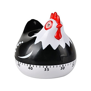 Chick Kitchen Timer Mechanical Rotating Alarm 55 Minutes Countdown Timer for Cooking Baking (Black)