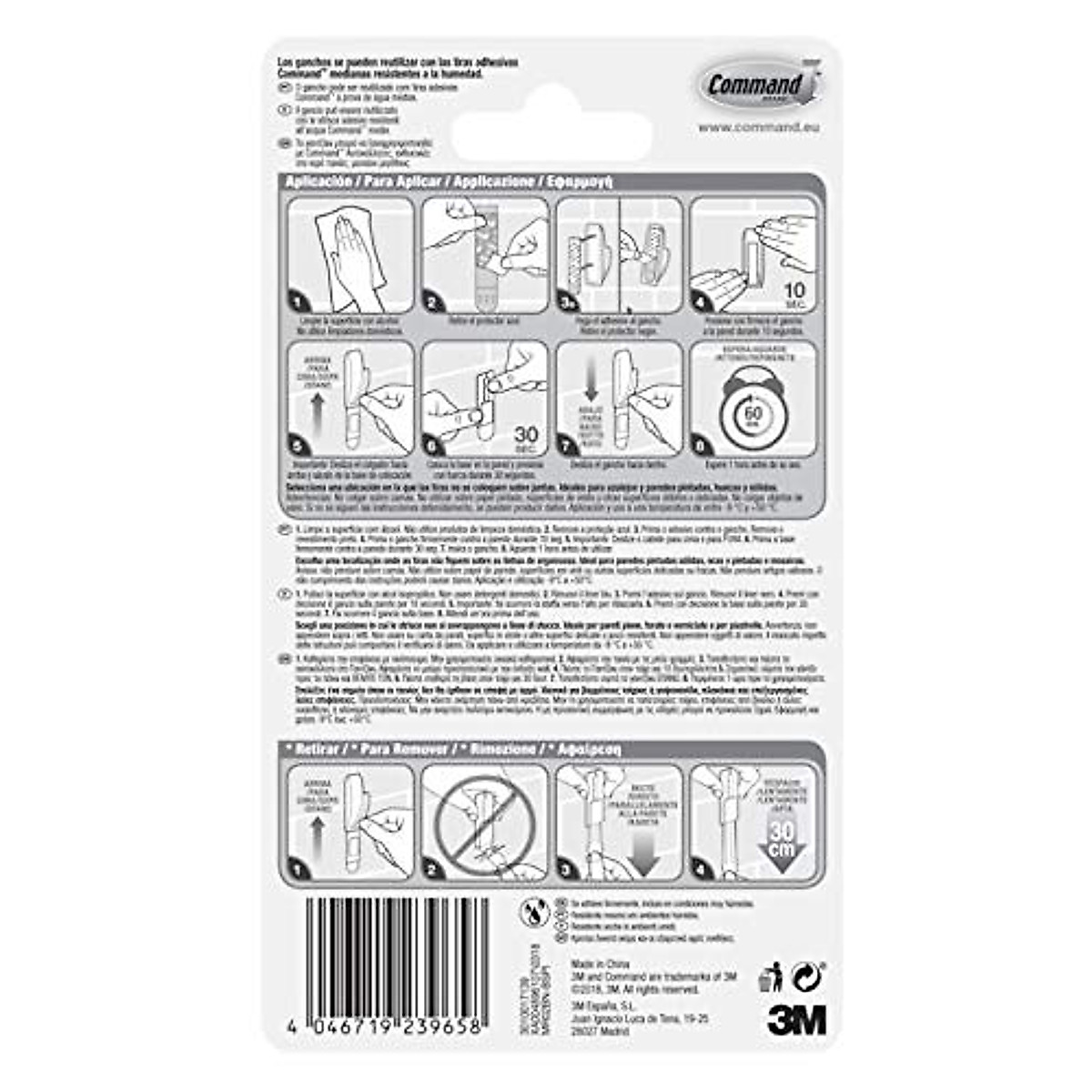 Command Nickel Hook Modern Mediano Grey