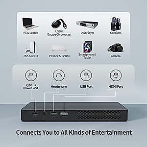 WEMAX Go Advanced Portable Smart Laser Projector, 1080p Mini Projector, 4K Support, Stream Netflix, Built-in Battery, Auto Keystone, Bluetooth 5.0, Perfect for Mobile Business, Outdoor Night Movies