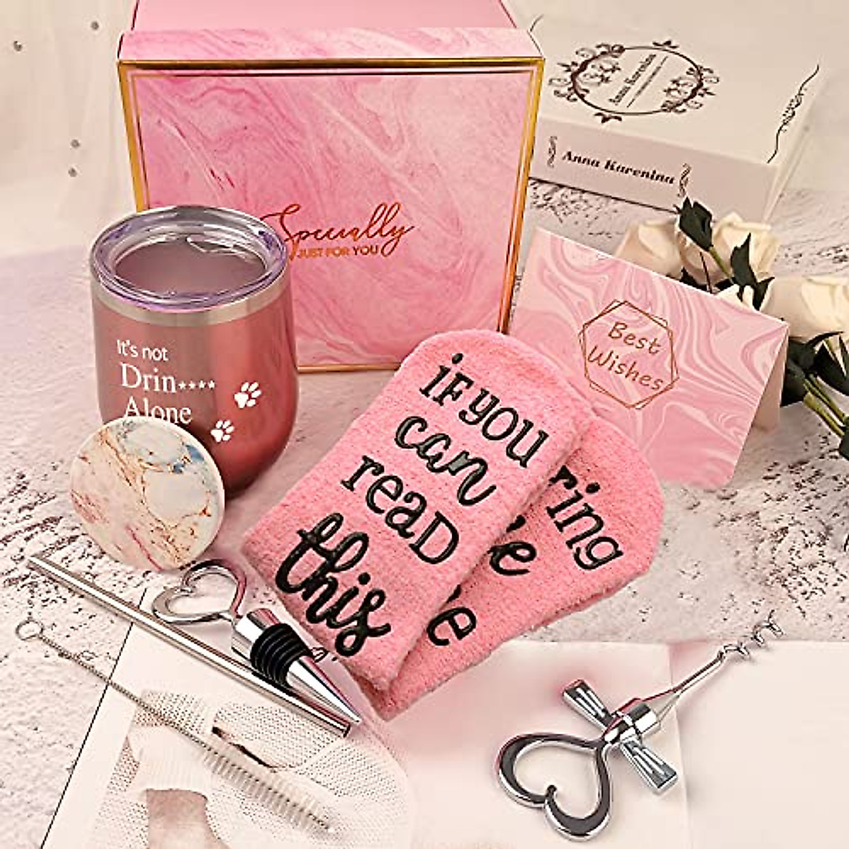 zhengshizuo Mother's Day Gifts Tumbler Gifts Set Gifts For Mom For Wife For Grandma for Women, Cupcake Fnuuy Socks Gift Set,Cute Funny Birthday Christmas Present for Her, Friend, Mom, Tumbler Set