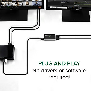Plugable HDMI Video Capture Card, USB 3.0 or USB C, Record, Stream and Go Live with DSLR, 1080P 60FPS with HDMI Pass Through - Compatible with Windows, Mac OS, Linux, OBS Streaming
