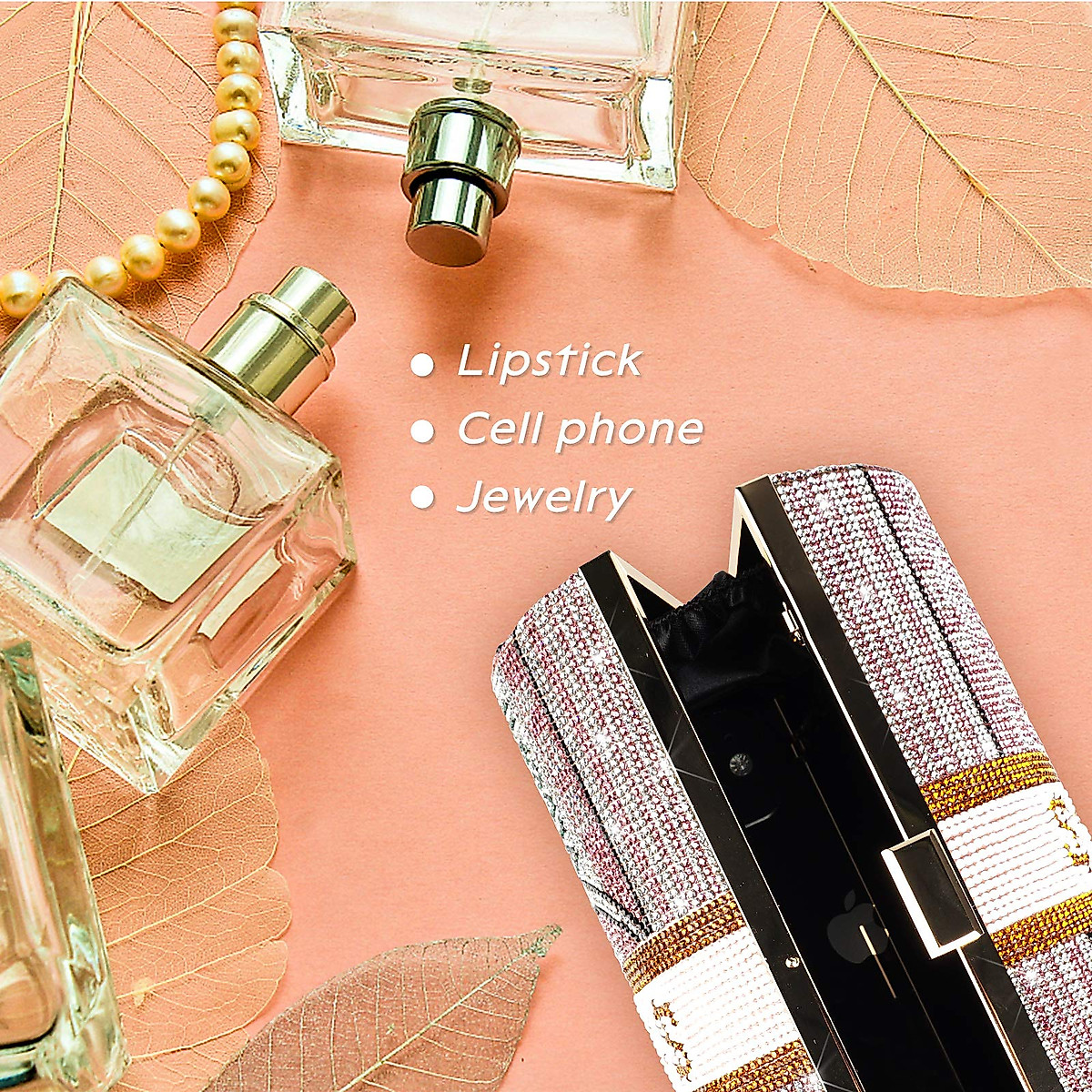 Gripit Rhinestone Clutch Purses for Women,Realistic Money Bag Purses for Party Diamond Novelty Purse Evening Handbag with Metal Chain,Pink