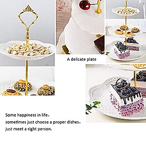 3 Set 3 Tier White Dessert Stands, Plastic Tiered Cake Stands, Fruit Candy Display Includes Square/Sakura-Shaped/Round Dessert Tiered Stand for Wedding Birthday Family Party