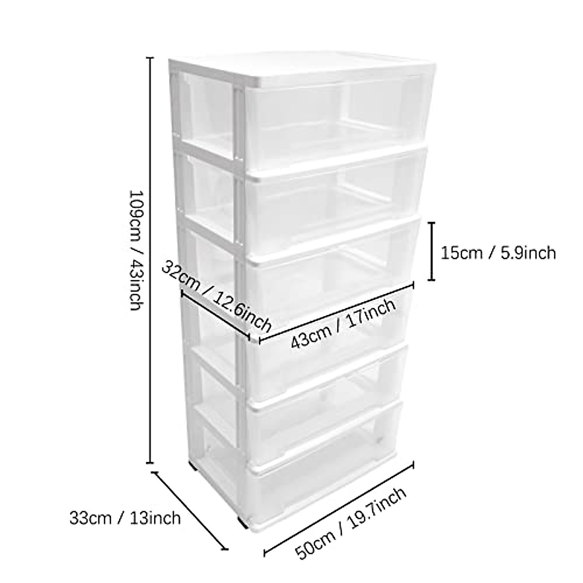 6 Rolling Storage carts, Rolling Storage Cart, Storage Tower Organizer Units for Closet, Living Room, Hallway, Dormitory, Home Office Bedroom White
