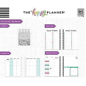 me & my BIG ideas 6 Month Calendar Extension - The Happy Planner Scrapbooking Supplies - 6 Pre-Punched Dividers - Undated Monthly & Weekly - 1 Sticker Sheet with Months and Numbers - Big Size