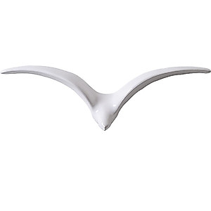 La La Pet® Wild Goose Wall Decor Ceramics Flying Bird Sculptures 3D Wall Art Ornament Coastal Decorations Hanging for Home Living Room White, S
